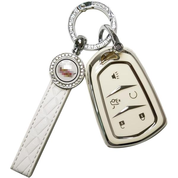 商品名Key Fob Cover Compatible with Cadillac SRX CTS CT6 XTS XT5 XT6 XT4 ATS Accessories Key Chain,Protection Key Case Car ...