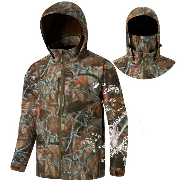 商品名:  BASSDASH Splice Insulated Hunting Fishing Softshell Jackets with Face Cover Water Resistant for Men Windproof Flee...