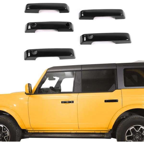 商品名Jeliker for Bronco Door Handle Inserts Trim Cover, Tailgate Handle Cover for Ford Bronco 2021 2022 2023 Black Exterio...