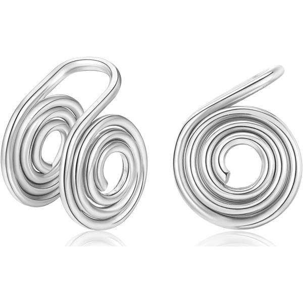 商品名KWUNCCI Pressure Earrings for Keloids 10mm Spiral Earrings Wire Wrapped Clip On Earrings Stainless Steel Non Pierced ...