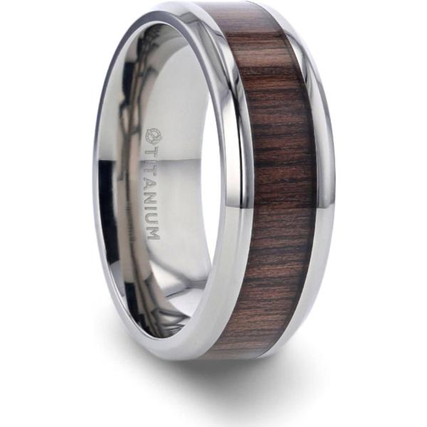 商品名Thorsten Scotia | Titanium Rings for Men | Lightweight Titanium | Comfort Fit | Beveled Edges Titanium Ring with Blac...