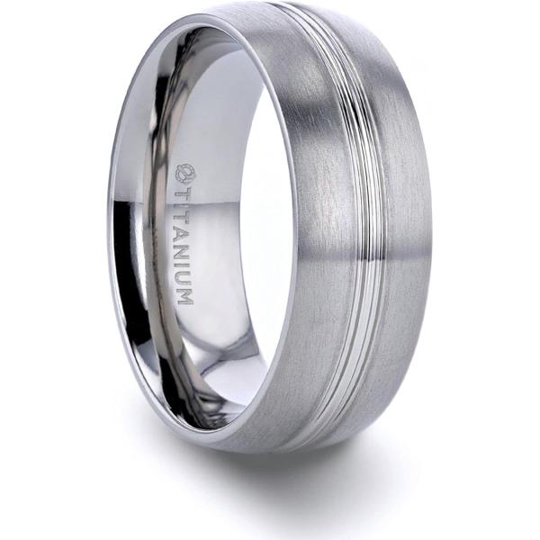 商品名Thorsten Upton | Titanium Rings for Men | Lightweight Titanium | Comfort Fit | Titanium Brushed Finish Men’s Wedding ...