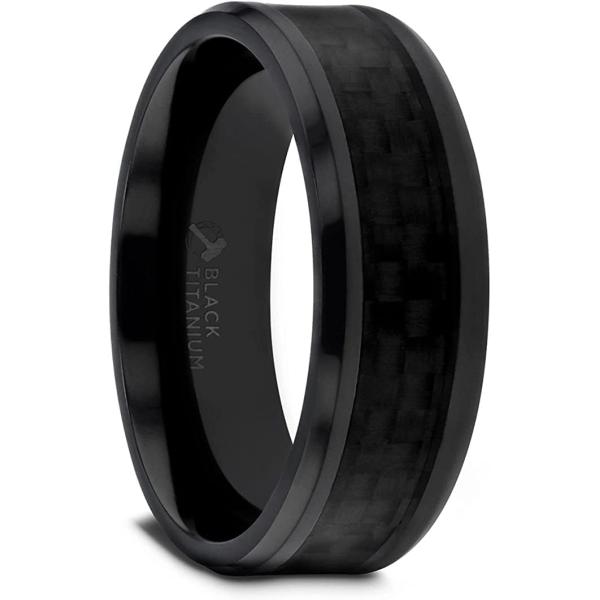 商品名Thorsten Oxyn Titanium Rings for Men - Wedding Bands for Him, Lightweight &amp; Durable Rings w/Polished Beveled Edge...