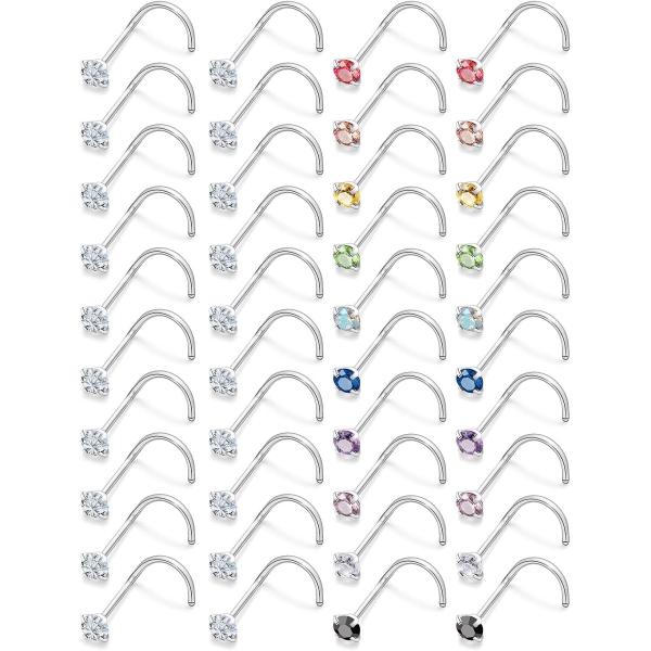 商品名Lsnevsie 18G 20G 22G ステンレススチール キュービックジルコニア ノーズリング スタッド レディース メンズ 鼻ピアス ジュエリー トップ ダイヤモンド 1.5mm 2mm, 金属 クリスタル, ステンレススチール...