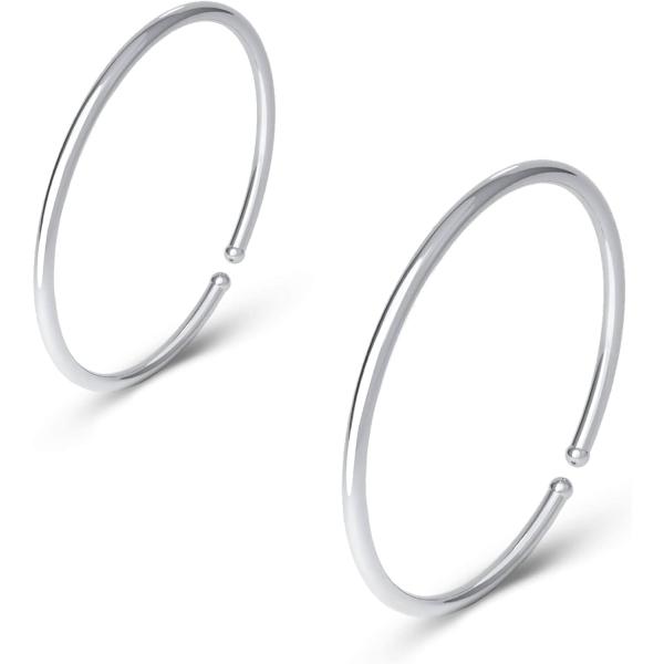 商品名YOUATB 22 Gauge Nose Rings hoop for Women 925 Silver Thin Nose Ring for Girls | 5mm/7mm | Nose Piercing Jewelry Set f...