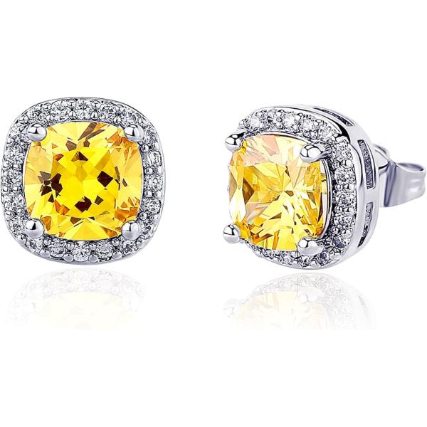 商品名TOPGRILLZ 925 スターリングシルバー アイスアウト スクエア ヘイロー スタッド バック ビッグイヤリング Aretes Para Hombre 14K ゴールドメッキ キュービックジルコニア ソリティア ダイヤモンド ジ...