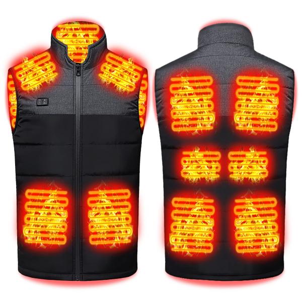 商品名:  Mens Heated Vest, Heated Jacket Hooded, USB Charging Electric Body Warmer Gilet with 11 Heating Area for Outdoor C...