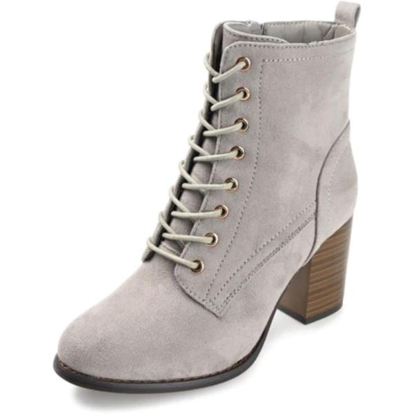 商品名Journee Collection レディース ミディアム&amp;ワイド幅 ベイラーブーティー, グレー, 10 WideJournee Collection Women's Baylor Lace Up Bootie with ...