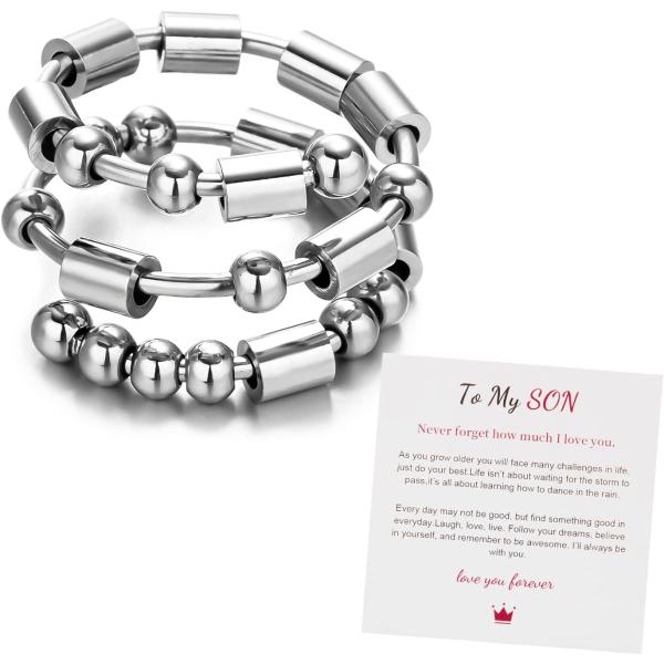 商品名Morse Code リング レディース メンズ フィジェットリング ストレス解消 不安解消リング ステンレススチール スピナーリング インスピレーション 娘 息子 孫娘 孫娘 孫 孫 リング 彼女へのギフト, 24, 非貴金属, 宝...