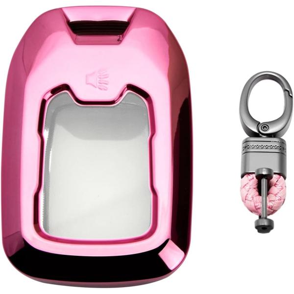 商品名Xotic Tech ピンク TPU キーフォブシェル フルカバーフォブ キーチェーン付き GMC Yukon/XL/Denali/Acadia/Terrain/Sierra 1500 2500 3500 またはChevrolet S...