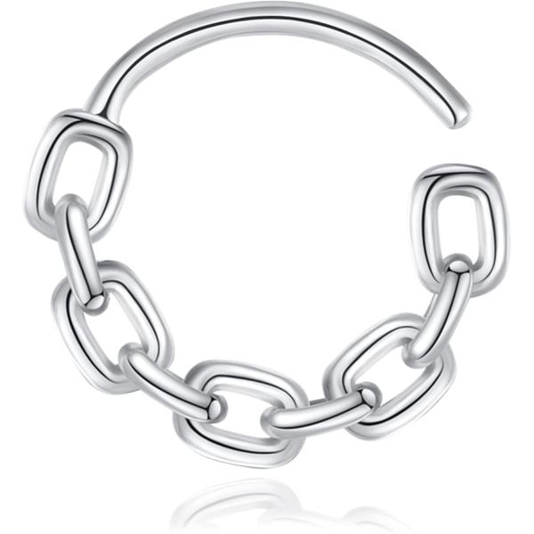 商品名FLYUN 女性用ノーズリング 925スターリングシルバー チェーン セプタムリング ノーズフープ メンズ レディース ゴールドフープリング 低刺激性 ノーズピアスジュエリー, 金属, 宝石なし。FLYUN Nose Rings fo...