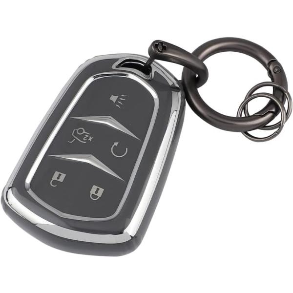 商品名CARFIB カーキーフォブカバーチェーン グレー親(キャデラックA用)CARFIB for Cadillac Key Fob Cover Accessories ATS CT6 CTS SRX Luxury XT4 XT5 XT6 ...