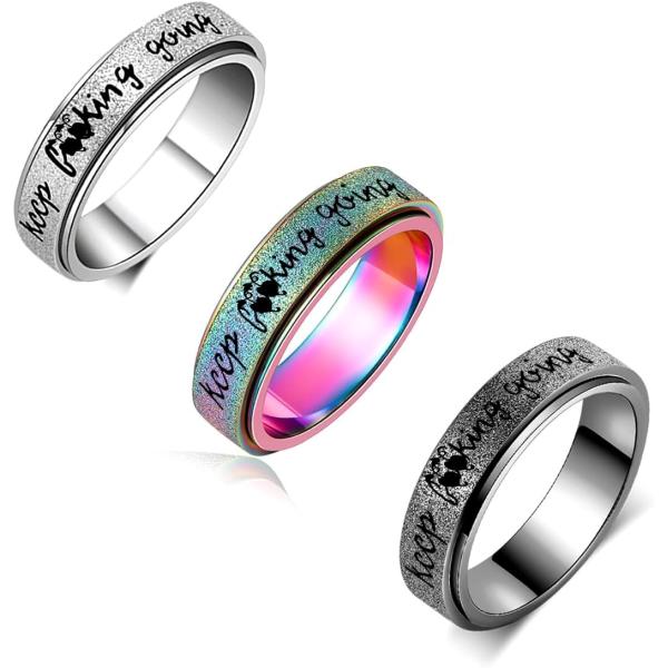 商品名Fidget Rings Women for Anxiety Rings:Stainless Steel Fidget Rings for Men Spinner ring Personalized Inspirational Fid...