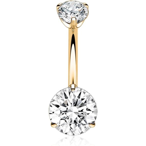 商品名FUNLMO チタンベリーボタンリング 14G ベリーリング ベリーピアス へそリング へそ バーベル スタッド ダブル CZ オパール象嵌, キュービックジルコニアFUNLMO Titanium Belly Button Rings...