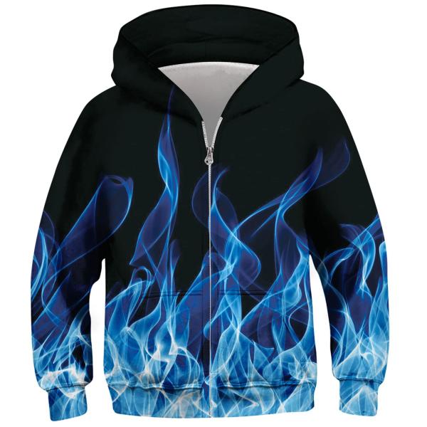 商品名:  TUONROAD 6 7 8 Year Old Boys Blue Flame Hoodies Pullover Little Girls Fall Winter Lightweight Thin Coats for Kids ...
