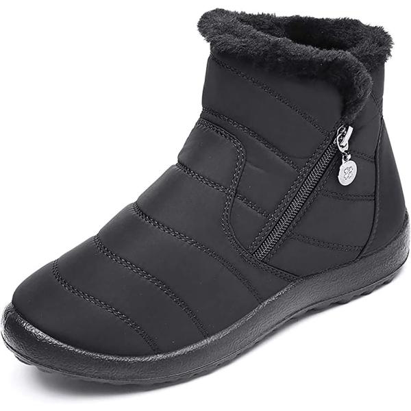 商品名Hhkuize Boojoy Winter Boots for Women Waterproof Bj Boots Warm Fur Lined Fashion Snow Boots Side Zipper Ankle Booties...