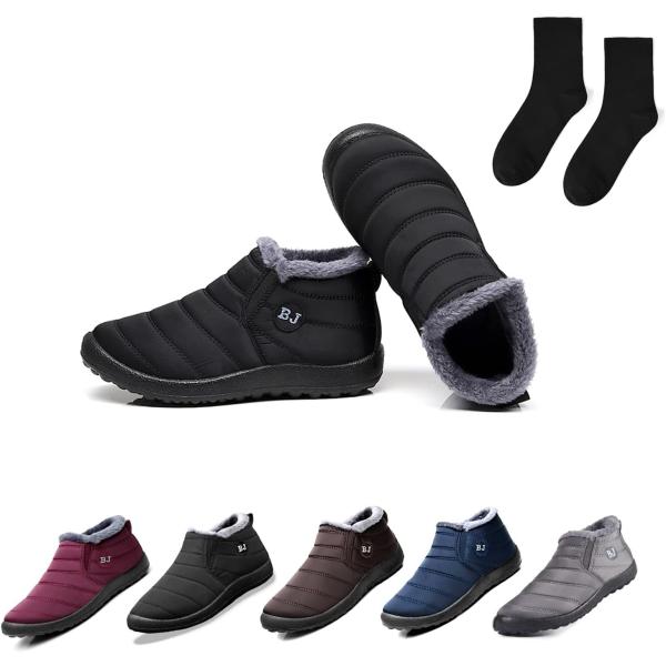 商品名RJDJ Boojoy Winter Boots, Winter Fur Lined Warm Waterproof Snow Boots, Womens Outdoor Walking Anti-Slip Ankle Booties...