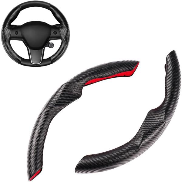 商品名Cartist Carbon Fiber Steering Wheel Cover Custom Fit for Tesla Model 3 2017-2023 and 2020-2023 Model Y Accessories An...