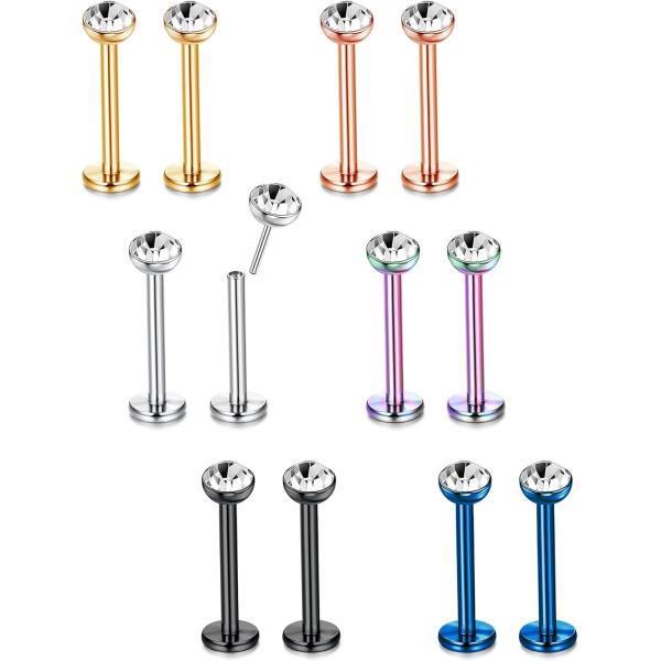 商品名IRONBOX 16G 18G スレッドレス プッシュインノーズリング レディース サージカルスチール リップリング トラガス イヤリング ヘリックス 巻貝 軟骨ピアス モンローピアス ジュエリー, ステンレス鋼, ステンレススチール...