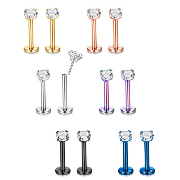 商品名: IRONBOX 16G 18G スレッドレス プッシュインノーズリング レディース サージカルスチール リップリング トラガス イヤリング ヘリックス 巻貝 軟骨ピアス モンローピアス ジュエリー, ステンレス鋼, ステンレススチ...