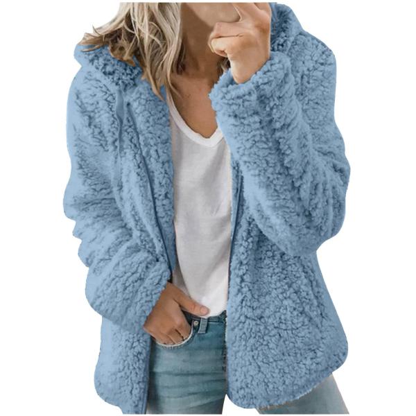 商品名:  DOLKFU Womens Fuzzy Fleece Sherpa Winter Coats Zip Up Fall Outerwear Tops Thick Lined Open Front Coat 2022 Long Sl...