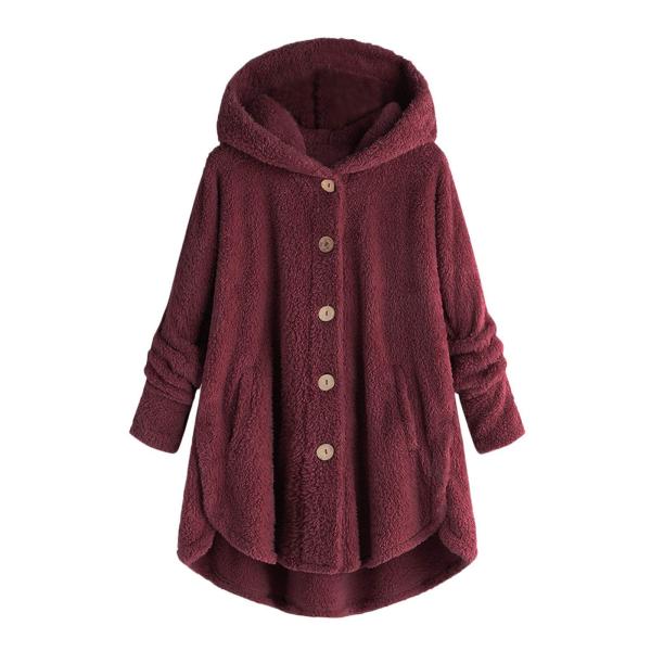 商品名:  DOLKFU Women's Sherpa Hoodies Coats Button Outwear Jackets Fuzzy Fleece Trench Long Jacket 2022 Fall Winter Cute H...