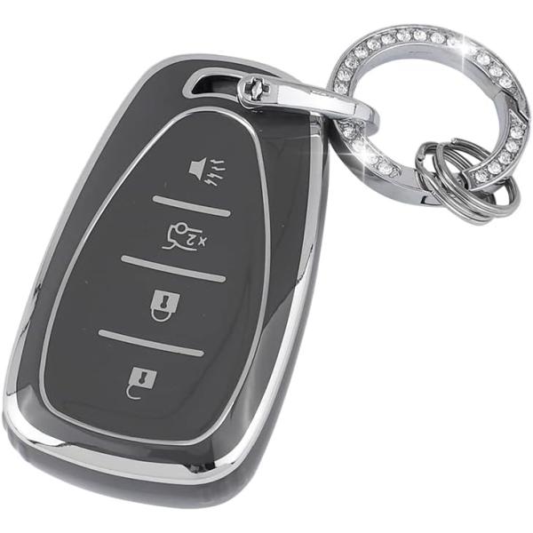 商品名UHONSN for Chevrolet Key Fob Cover Soft TPU Keys Shells Keychain Cute Car Accessories Full Covers Protector Key Case ...