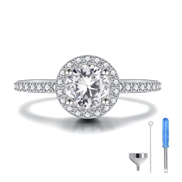 商品名: スターリングシルバー 遺灰用骨壺リング - 女性 火葬 メモリアル 記念品リング キュービックジルコニア 死別ジュエリー 愛する人へのギフト, s925, キュービックジルコニア Sterling Silver Urn Ring ...