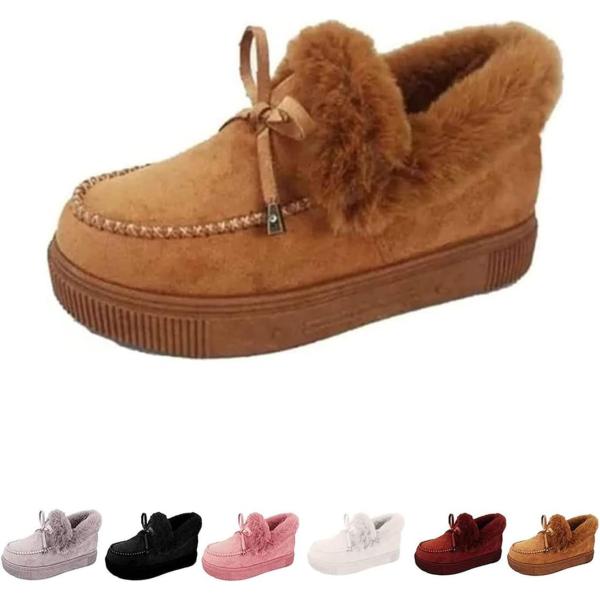 商品名LELEBEAR Casual Fashion Flat Boots, Women's Boots Round Head Thick Sole Orthopedic Arch-Support Wool Thick Warm Cotto...