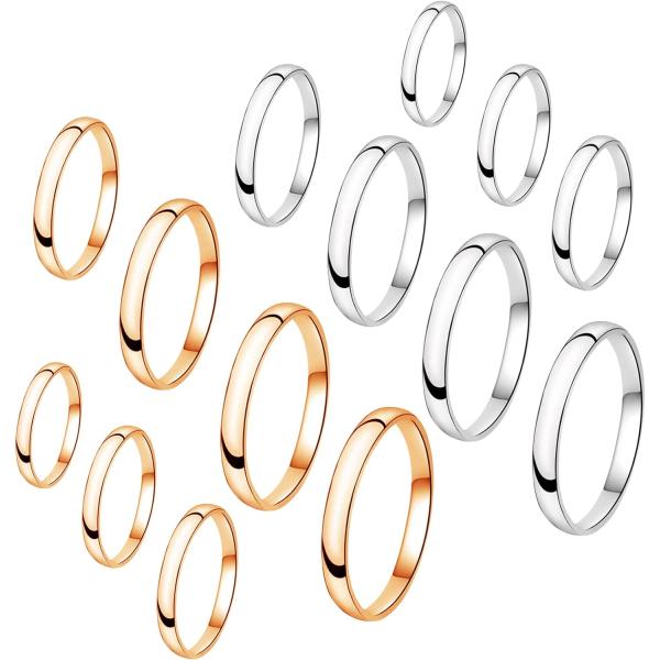 商品名MJust 14Pcs 2mm Stainless Steel Toe Ring Closed Plain Thin Band Toe Rings for Woman Rose Gold|Silver|Gold Stacking Ri...