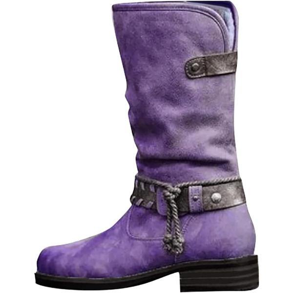 商品名Fall Boots Knee High Boots Women Womens Shoes Winter And Autumn Belt Warm Home Snow Over Knee (Purple, 8.5)ブランド：Vol商品...