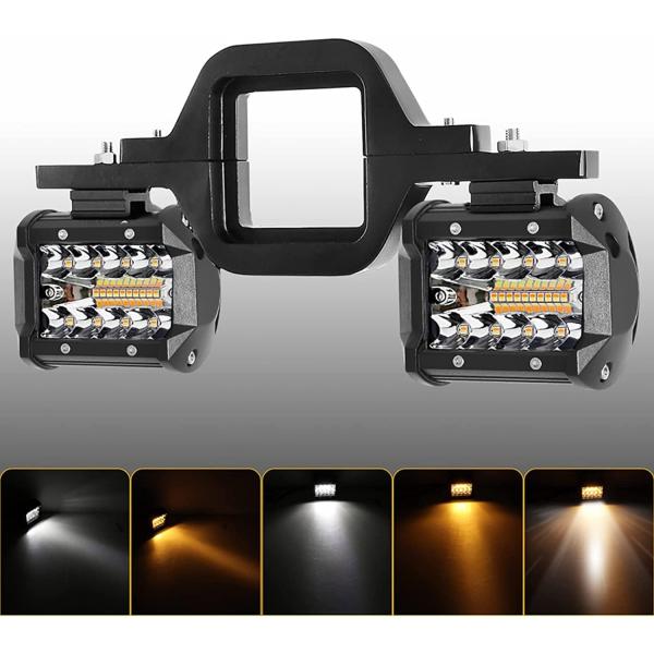 商品名IGLDIPUO Hitch LED Lights, 4 Inch LED Pods Work Light with 2.5 Inch Tow Hitch Mounting Brackets Backup Reverse Lights...