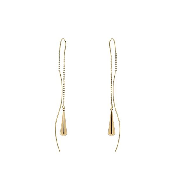 商品名: 14Kゴールドメッキ ドロップスレッドイヤリング プルスルーイヤリング レディース ロングタッセルイヤリング 彼女へのギフトに 14K Gold Plated Drop Threaded Earrings Pull Through...