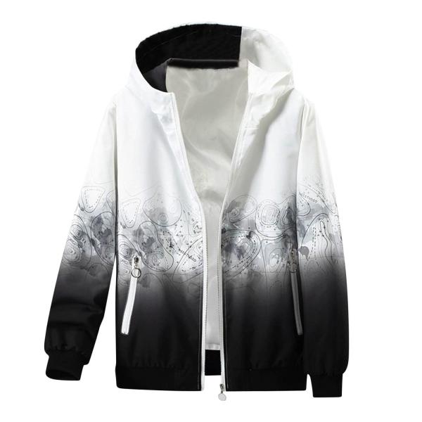 商品名:  Men's Rain Jacket Waterproof Windbreaker Jackets with Hood Gradient Lightweight Casual Jacket Long Rain Coats(Whit...