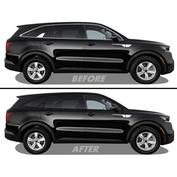 商品名SlickMod Chrome Delete ブラックアウトビニールオーバーレイ 2021-2023 Kia Sorentoウィンドウトリム(グロスブラック、1.ウィンドウトリム)SlickMod Chrome Delete Blac...