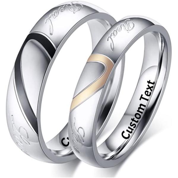 商品名His and Her Ring Matching Heart Rings for Couples Couple Rings Set Love Women Promise Mens Women's Men Personalized E...