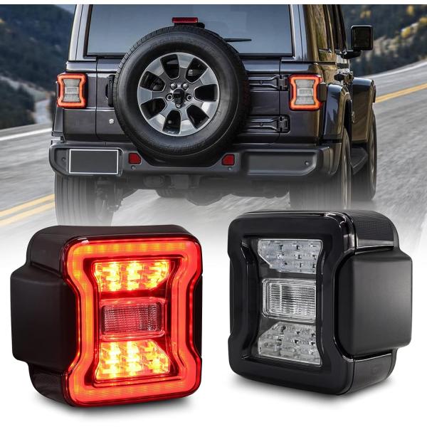商品名lioonyee LEDテールライト スモーク Wrangler JK 2007-2018 JL Look リアテールライト リバースライトウィンカーランプ ランニングライト サイドマーカーライト ブレーキライト ペアlioonyee...