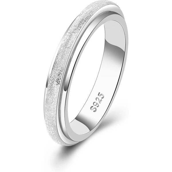 商品名Teioa Spinner Fidget Rings Sterling Silver Anti Anxiety Rings Worry Relieving Boredom ADHD Autism Band Rings for Wome...