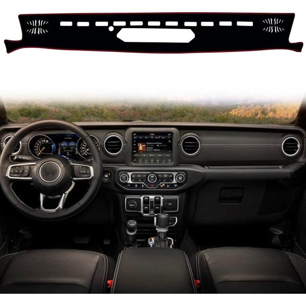 商品名KEEGTBOX Dash Mat Cover Custom Interior Center Console Compatible with Jeep Wrangler SUV 2018 2019 2020 2021 2022 Jee...