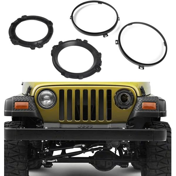 商品名POETRYXIAO ヘッドライトマウントブラケットリングセット 7インチ 1997-2006 Jeep Wrangler TJ用POETRYXIAO 7 inch Headlight Mounting Bracket Ring Se...