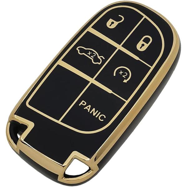 商品名Jeep キーフォブカバー プレミアムソフトTPUキーシェル 保護キーケース グランドチェロキー グランドコマンダー レネゲード ダッジ・ラム チャレンジャー コンパス クライスラー スマートキーホルダー (グレー)for Jeep ...