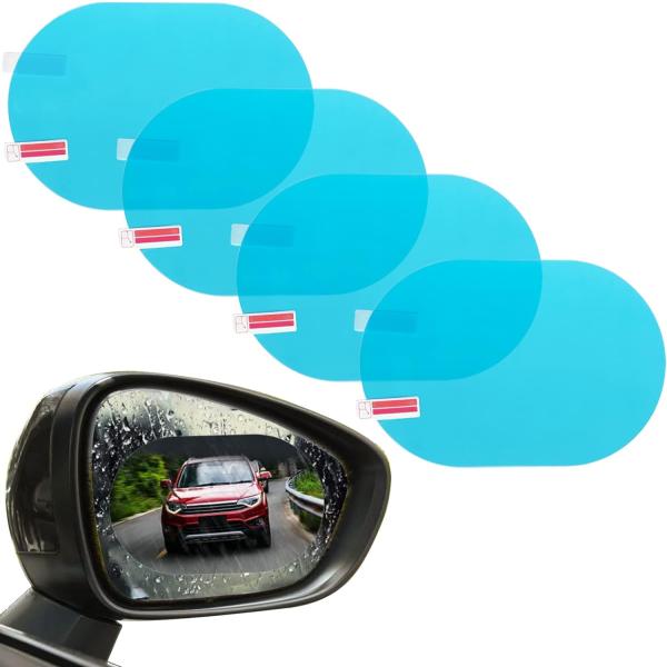 商品名4PCS Car Rearview Mirror Film, Waterproof Rainproof Transparent Protective Sticker, HD Protective, Universal Car Wind...