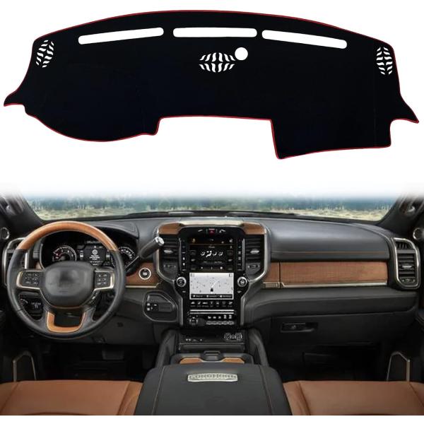 商品名KEEGTBOX Dash Mat Cover Custom Interior Center Console Compatible with Dodge Ram 1500 2500 3500 Truck 2019 2020 2021 ...