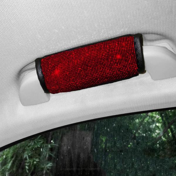 商品名EGBANG クリスタルダイヤモンド 車のドアハンドルカバー キラキラ光る ラインストーン レザー ハンドクラフト カーアクセサリーカバー 女性用 ユニバーサルフィット (L-レッド) 4個EGBANG 4 Pcs Crystal D...