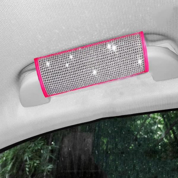 商品名EGBANG クリスタルダイヤモンド 車のドアハンドルカバー キラキラ光る ラインストーン レザー ハンドクラフト カーアクセサリーカバー 女性用 ユニバーサルフィット (L-ローズ) 4個EGBANG 4 Pcs Crystal D...