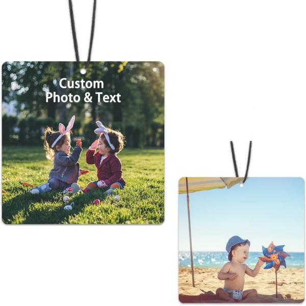 商品名Custom Car Air Fresheners - Personalized Car Scents Air Freshener, Double Sided Photo Car Smell Air Freshener, Car Ha...
