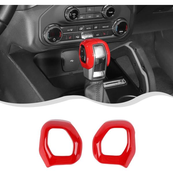 商品名HTHE for Ford Bronco 2021 2022+ Center Console Gear Shifter Knob Cover Compatible with Ford Bronco 2021 2022 + (Red,A...