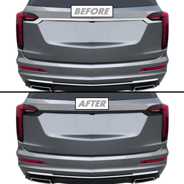 商品名SlickMod Chrome Delete Blackout Vinyl Overlay for 2020-2023 Cadillac XT6 Rear Tailgate Trim (Gloss Black, 2. Tailgate...