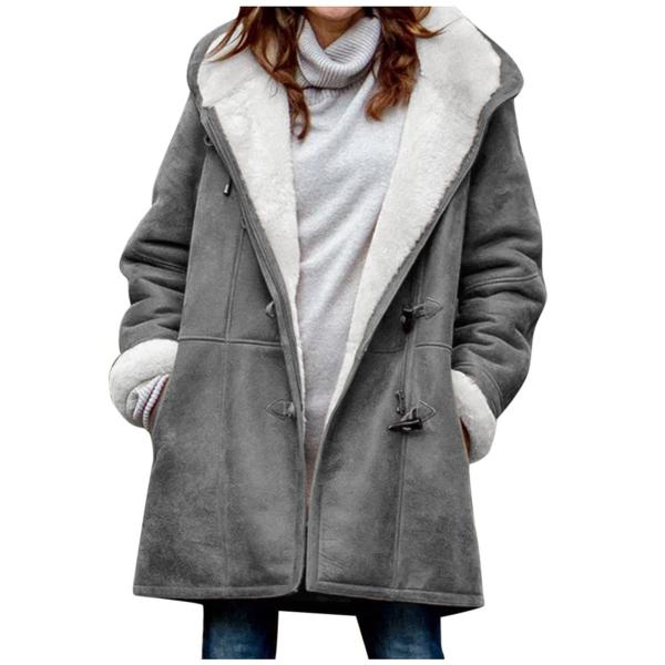 商品名:  Bilqis Womens Winter Coats Warm Lightweight Sherpa Lined Jacket Long Sleeve Hooded Parka Faux Suede Pea Coat Outer...