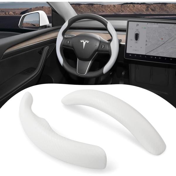 商品名Tesla Model 3 Model Y ハンドルカバー ハンドルカバー ラッププロテクター 滑り止め インテリアアクセサリー ホワイトBASENOR Tesla Model 3 Model Y Steering Wheel Cov...